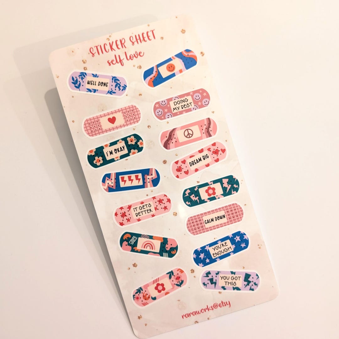 Sticker Sheet Positive Affirmation Band Aid, Aesthetic, Journal or ...
