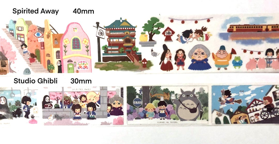 Studio Ghibli Cute Washi Tape Samples + Spirited Away + Totoro + Kiki's ...