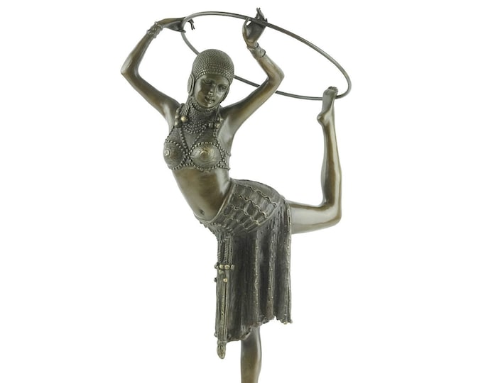 Art Deco Style Dancer Sculpture Chiparus Dancer Statue Hoop Dancer ...
