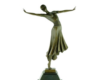 Art Deco Style Bronze Dancer Sculpture Snake Dancer Chiparus Bronze ...