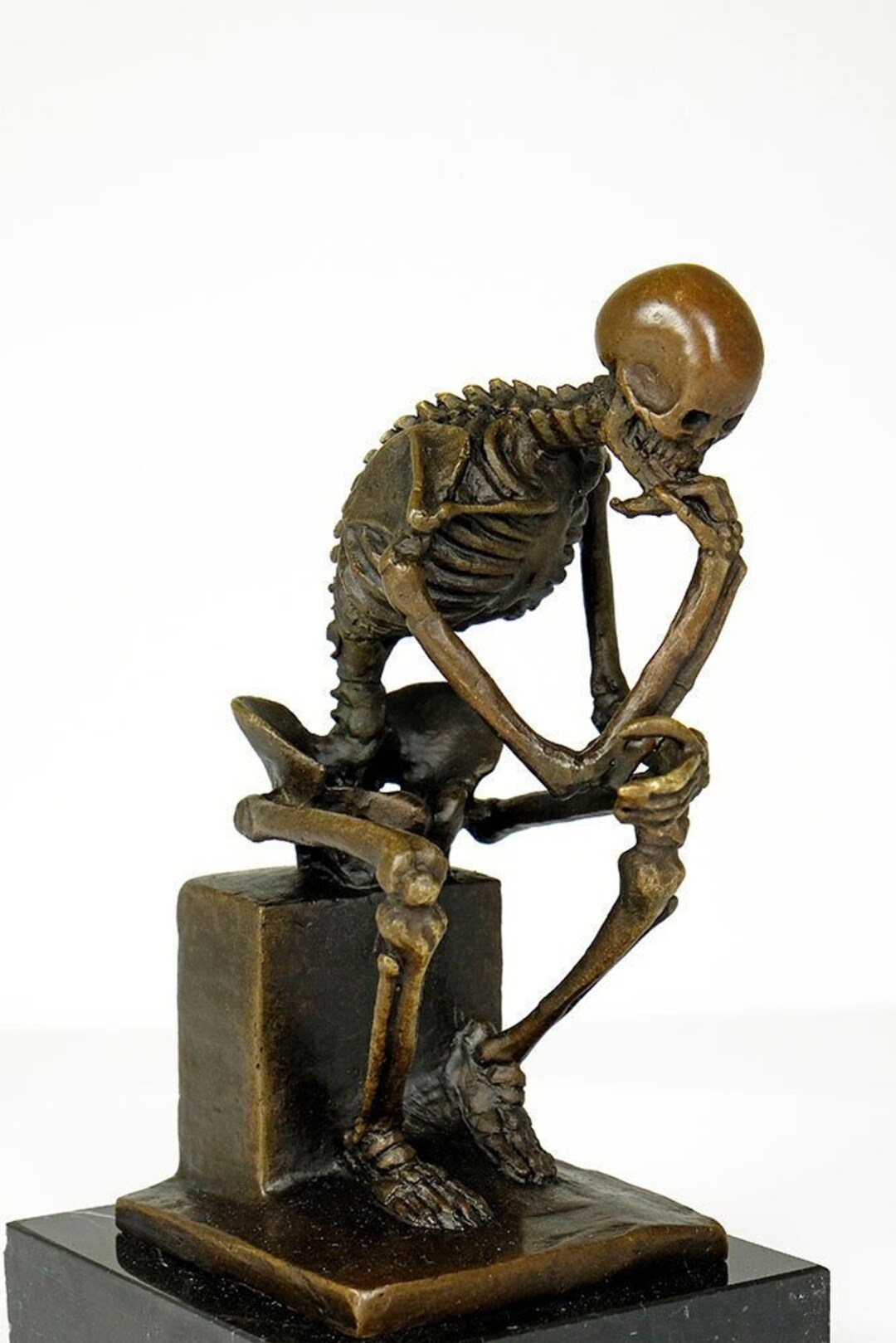 Bronze Statue Skeleton Thinker Rodin Bronze Sculpture the Thinker ...