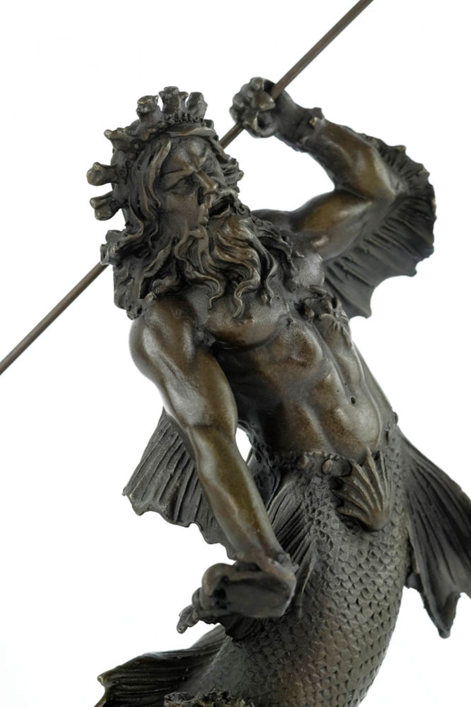 Bronze Poseidon Sculpture Mythology Statue Poseidon With | Etsy