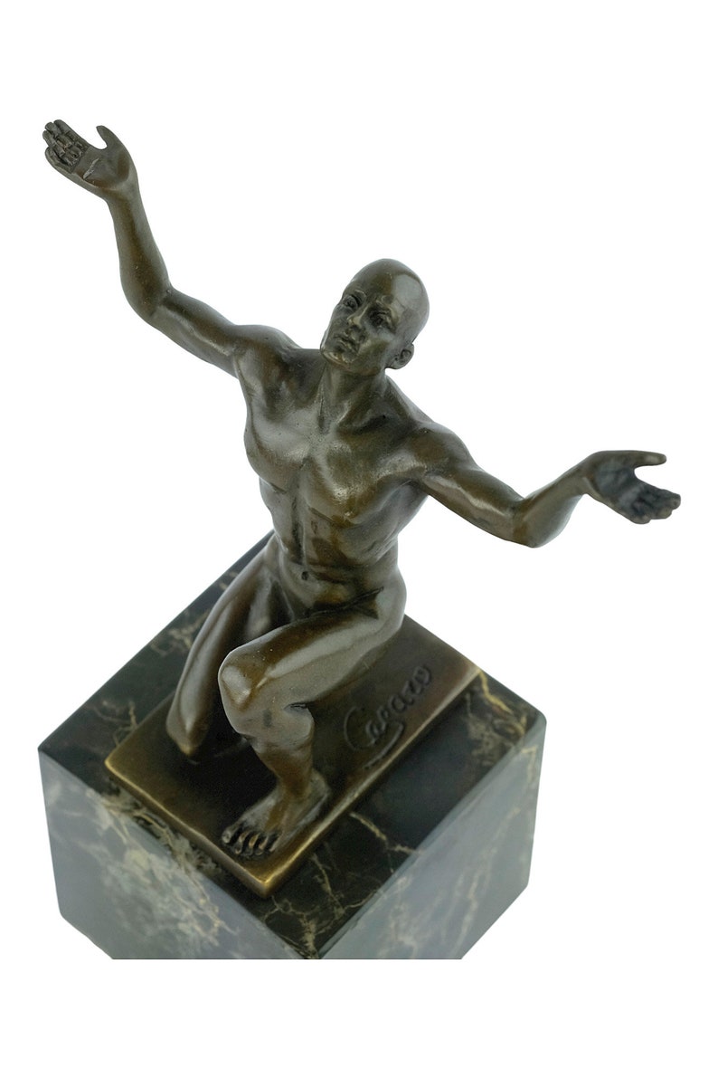 Bronze Kneeling Adonis Sculpture Male Figurine Art Statue - Etsy
