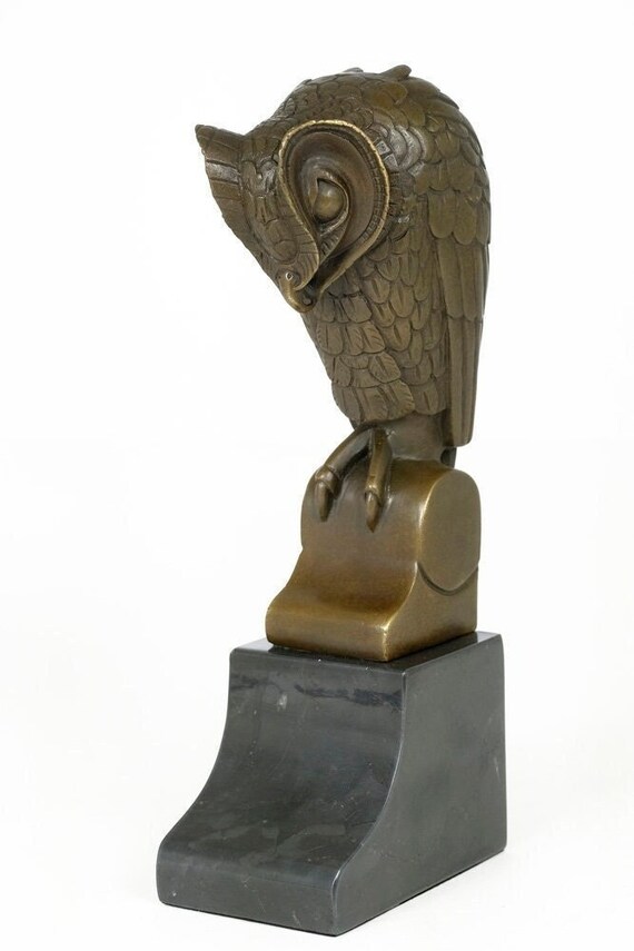 Bronze Owl Sculpture Art Deco Style Bronze Owl Statue Animal - Etsy