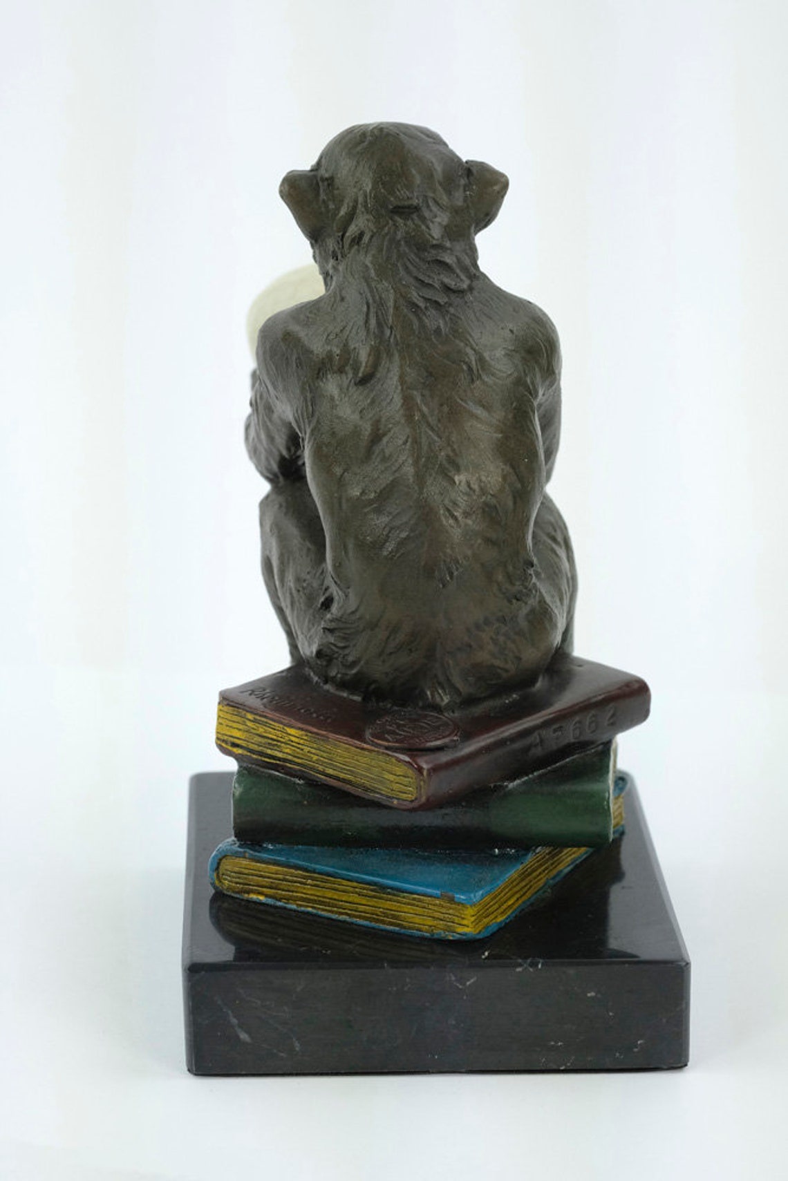 Bronze Philosophizing Monkey Holding a Skull Statue Animal Art - Etsy
