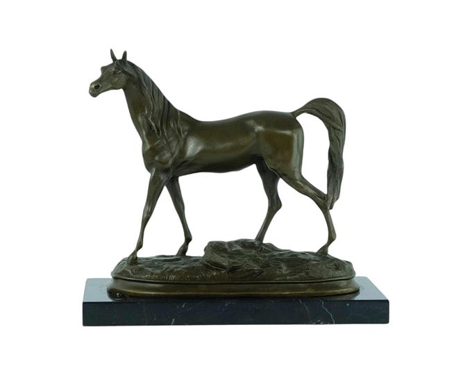 Bronze Sculpture of a Stallion Horse on Marble Base Ibrahim the Horse ...