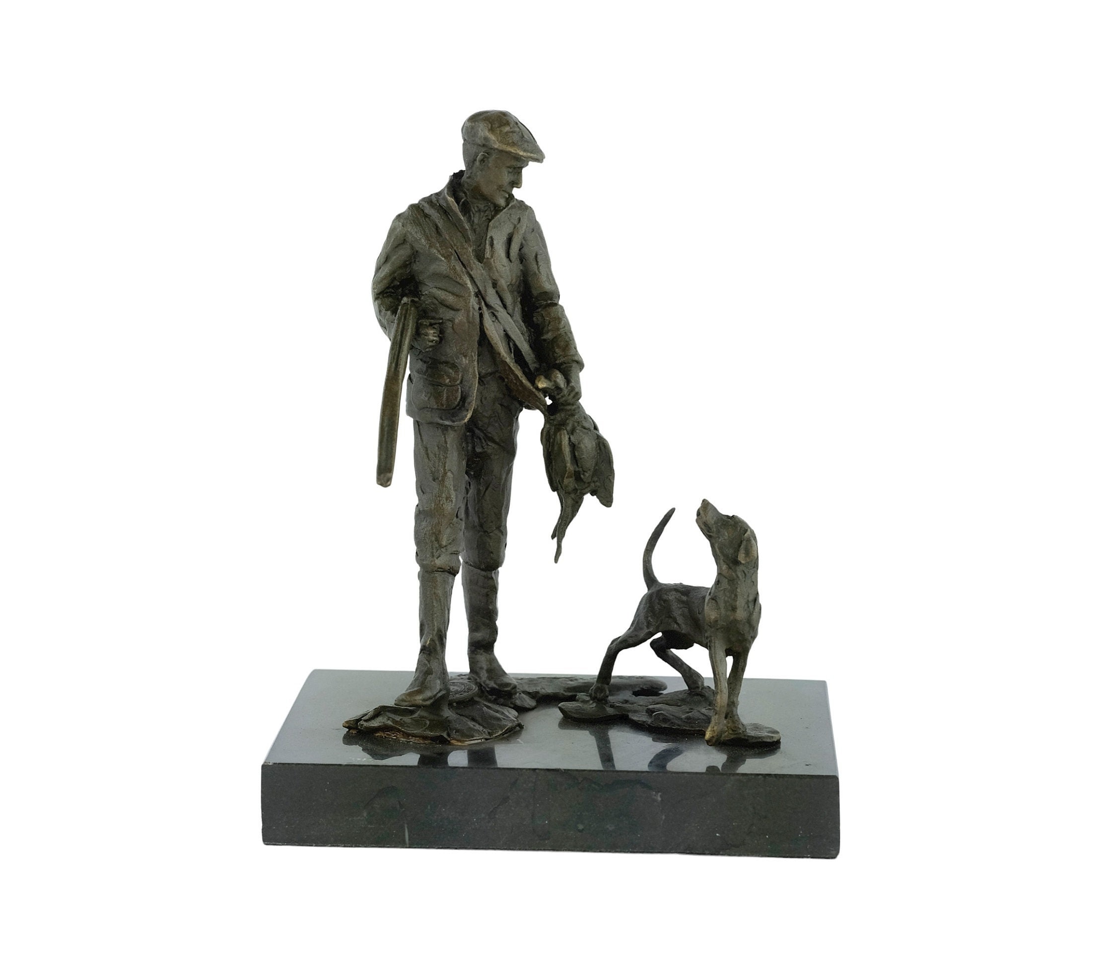 Bronze Hunter and Hound Sculpture Bronze Hunting Statue - Etsy