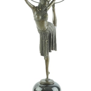Art Deco Style Dancer Sculpture Chiparus Dancer Statue Hoop Dancer ...