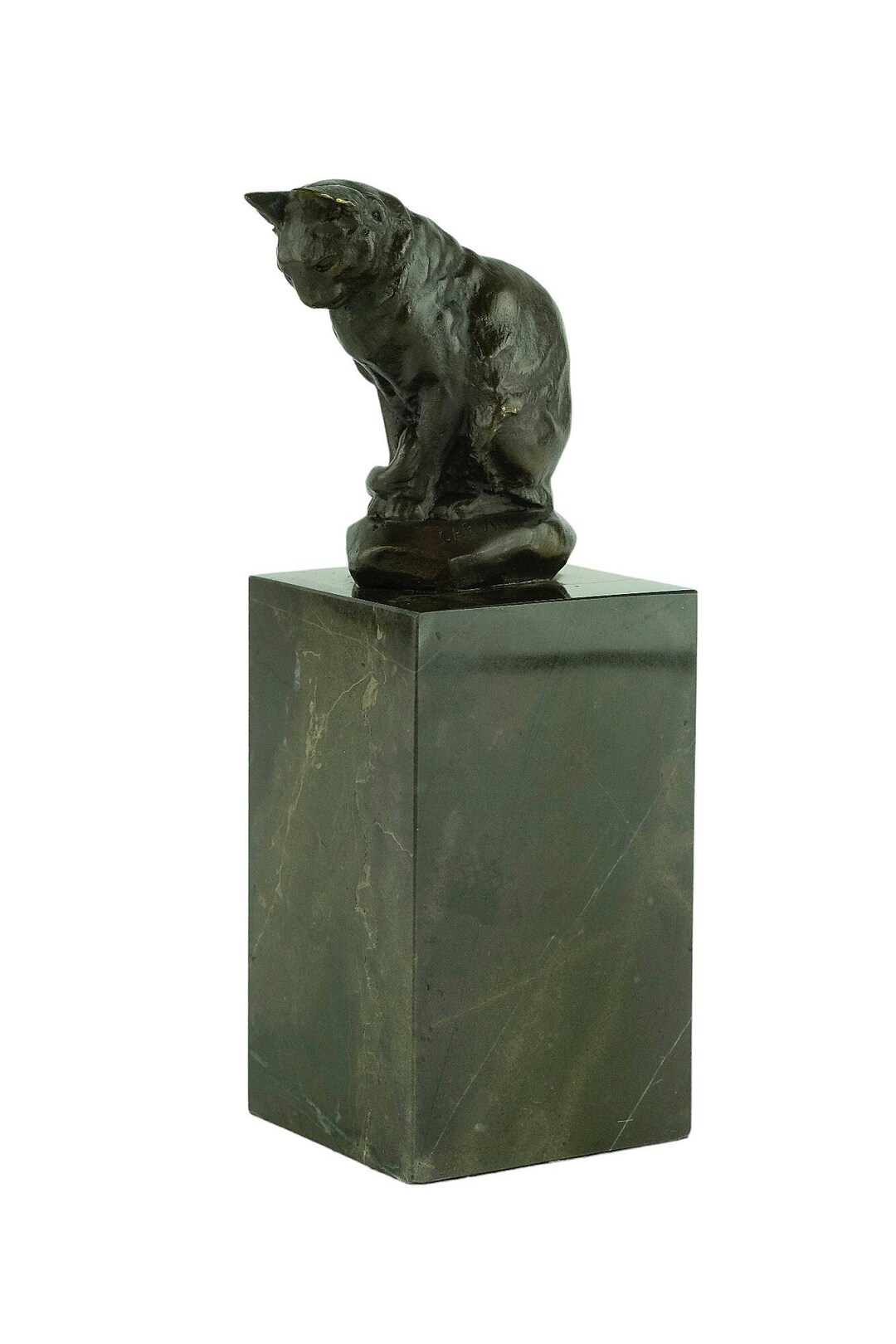 Bronze Cat Sculpture Animal Art Statue Sitting Cat Figurine Cat Lovers ...