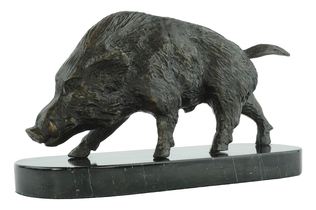 Bronze Wild Boar Sculpture Animal Art Figurine Hunting Sculpture ...