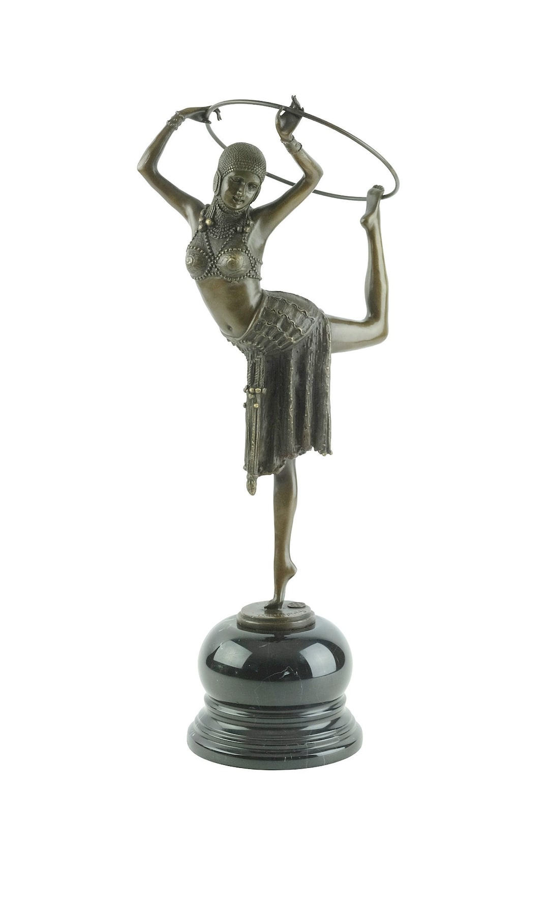 Art Deco Style Dancer Sculpture Chiparus Dancer Statue Hoop Dancer ...
