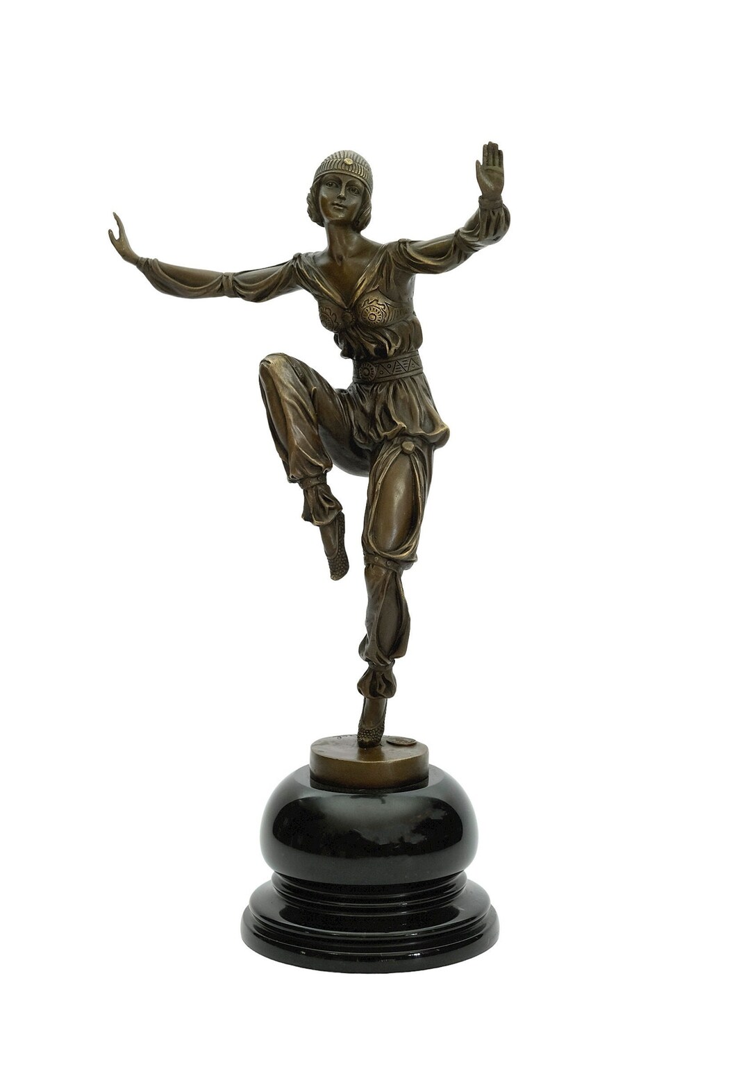 Bronze Art Deco Dancer Sculpture Pierre Laurel Dancing Female Statue ...