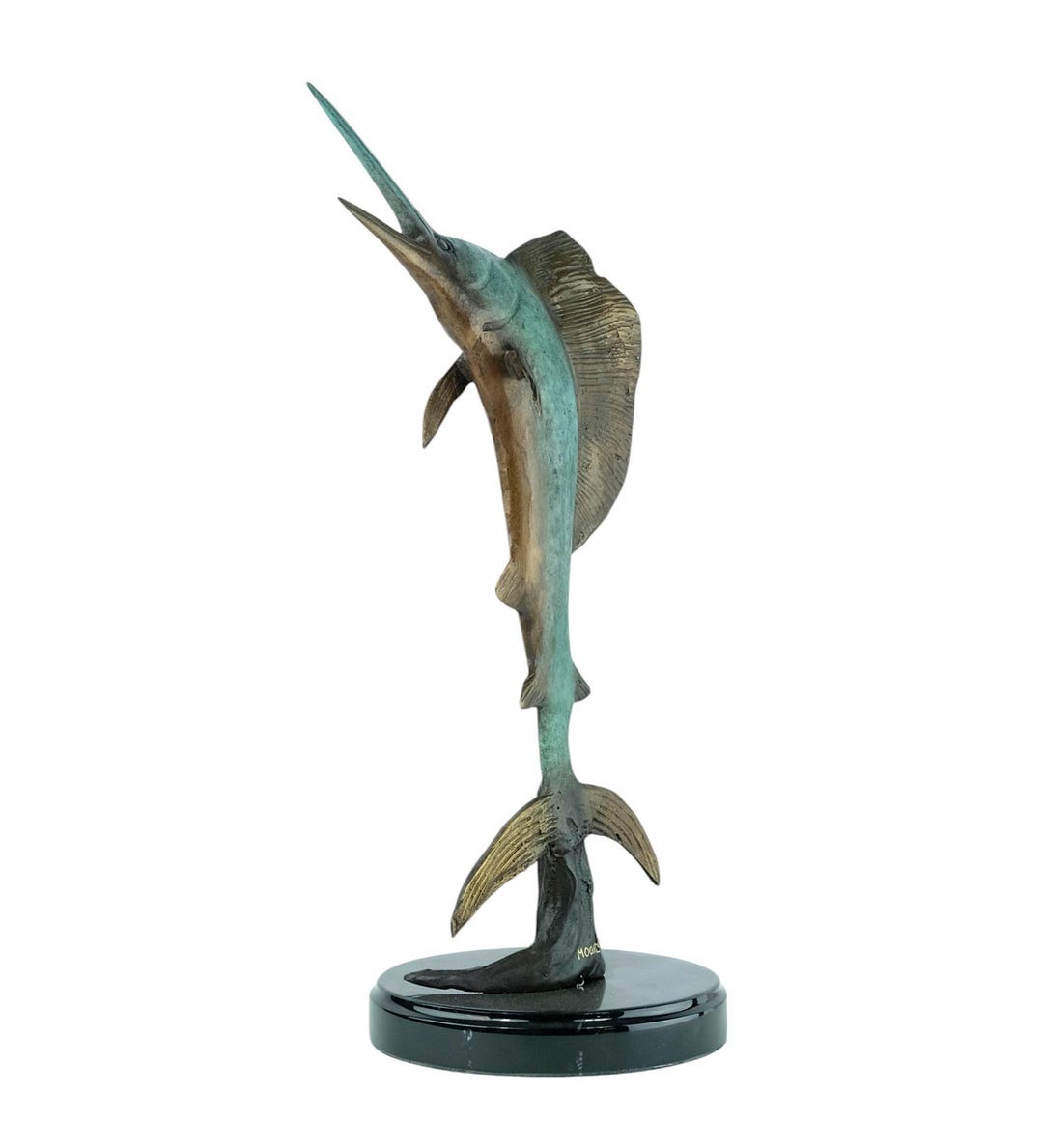 Bronze Sculpture of a Marlin Jumping Out of the Water Animal Art Statue ...