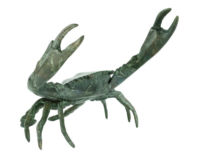 Bronze Crab Sculpture Animal Art Statue Nautical Decor Bronze Crab ...