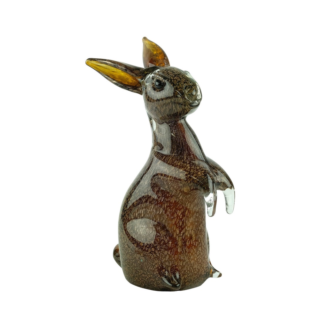 Glass Rabbit Sculpture in Murano Style Italian Design Sculpture Rabbit ...