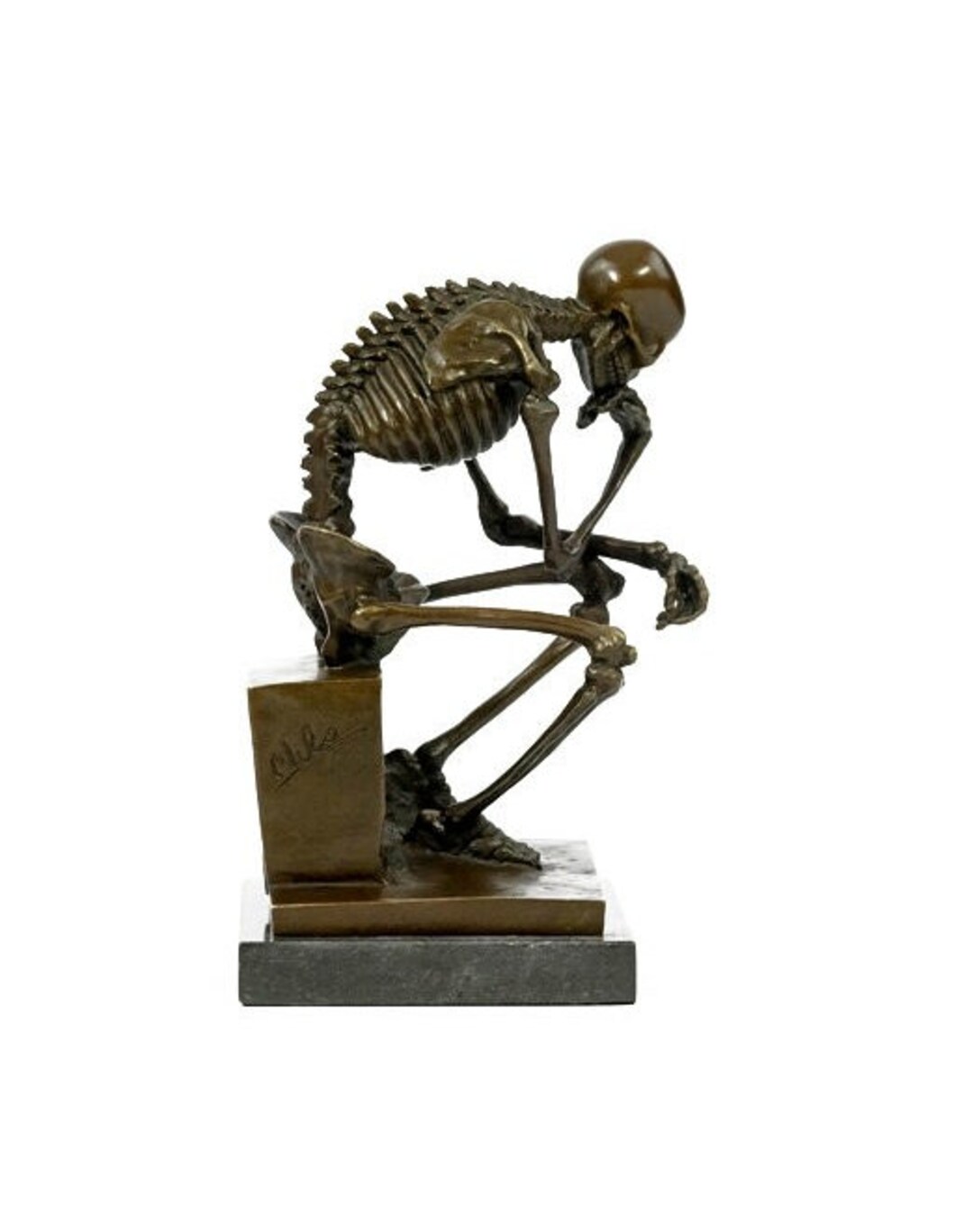Bronze Statue Skeleton Thinker Large Model Rodin Bronze Sculpture the ...