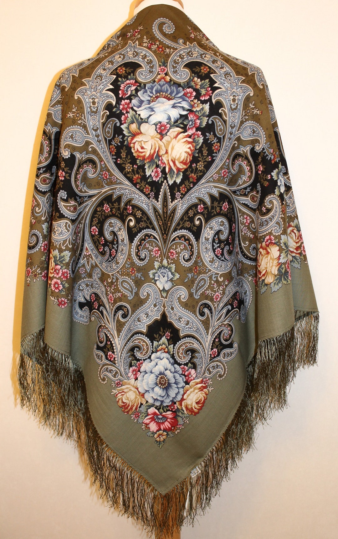 NEW WITH TAGS! Luxury! Authentic Original Pavlovo Posad Shawl 100% Wool ...