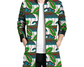 Men's African Print Long Coat Winter ClothingMade to | Etsy