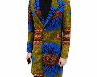 Men's African Print Long Coat Winter ClothingMade to | Etsy