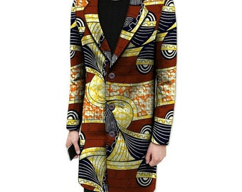 Men's African Print Long Coat Winter ClothingMade to | Etsy