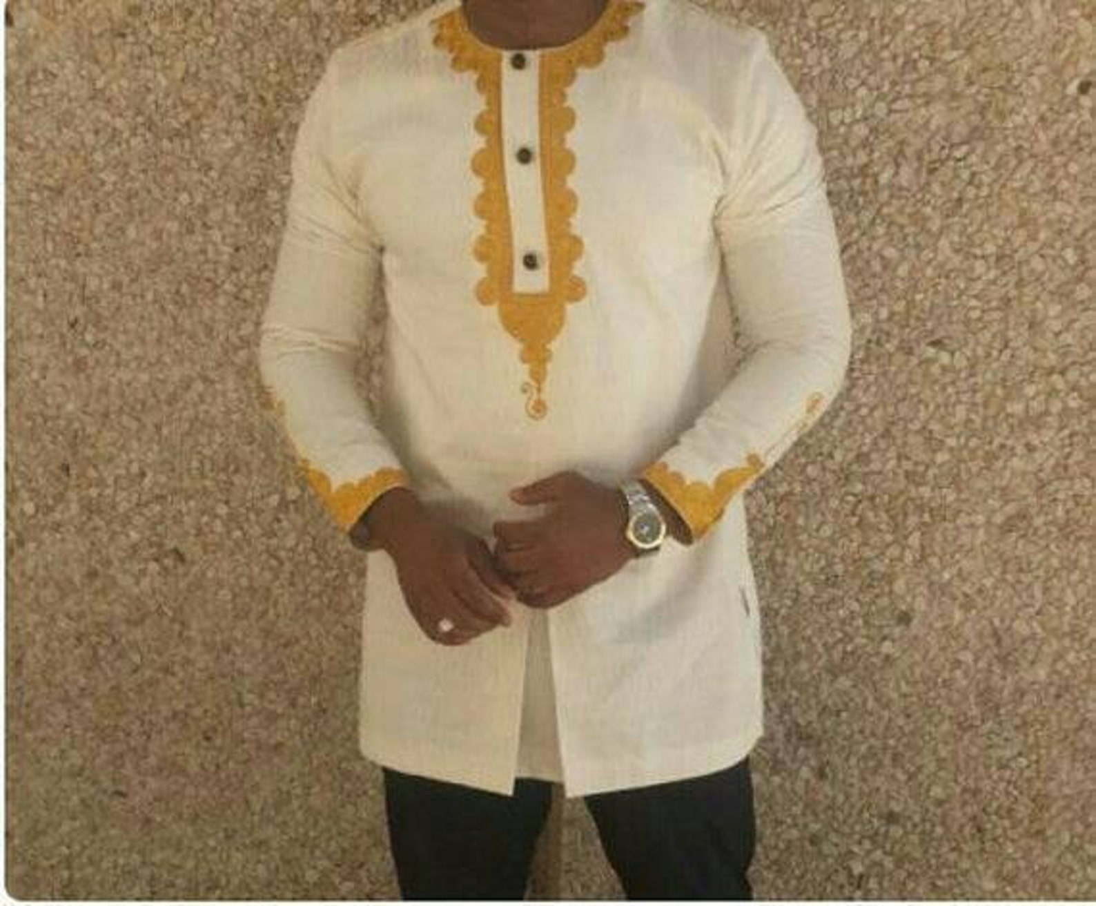 Traditional Men's African Clothing, Embroidered Dashiki Shirt Only,made ...