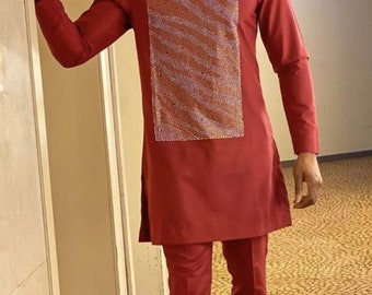 Debo African Men Dashiki Suit / 2 Piece Wedding Suit Mens Wear / Afro ...