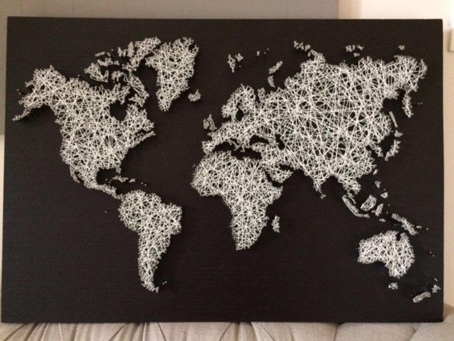 Mappemonde en string art string art world map | Etsy