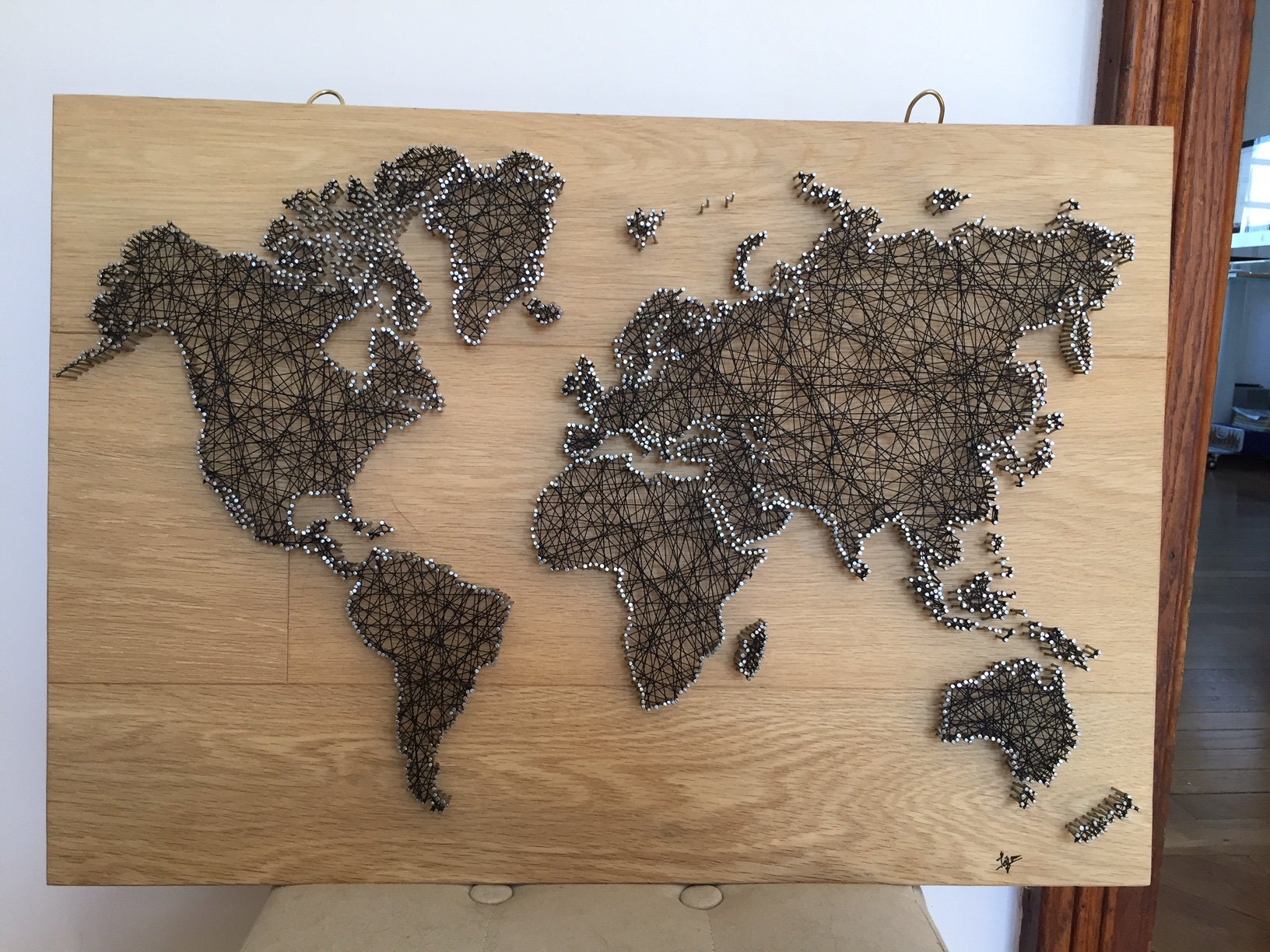 Mappemonde en string art string art world map | Etsy