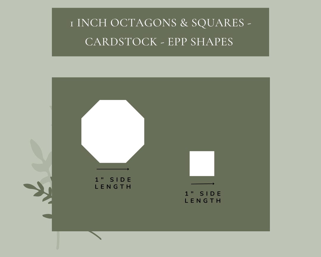 1" Card Stock EPP Octagons and Squares: English Paper Piecing Templates ...