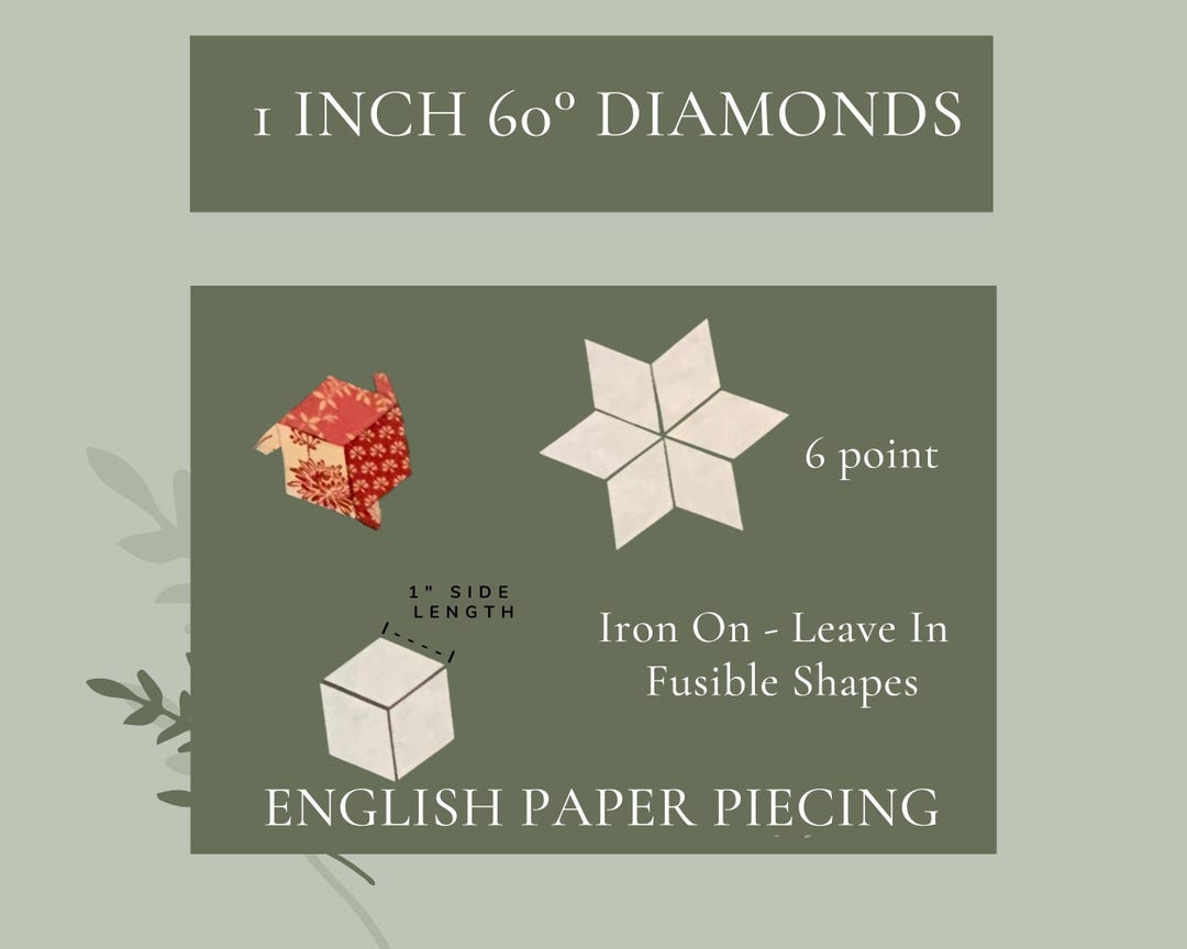 1" Iron on EPP 60 Degree Diamonds: English Paper Piecing Templates - Etsy