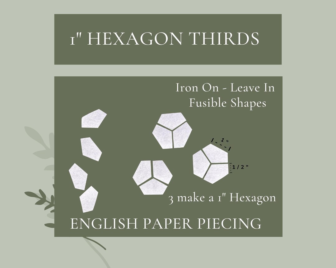 1” Iron-on Hexagon Thirds EPP Shapes, 125 Pieces - Etsy