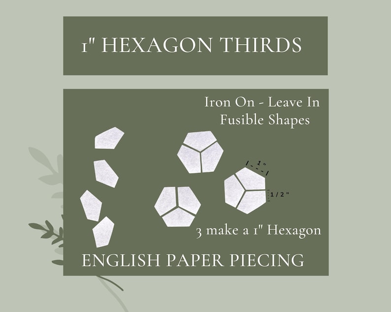 1” Iron-on Hexagon Thirds EPP Shapes, 125 Pieces - Etsy