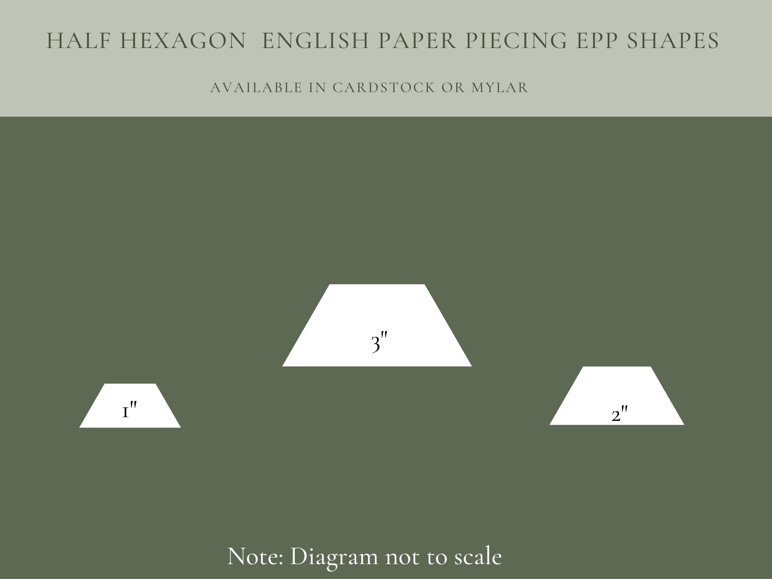 3 Inch Half Hexagons English Paper Piecing Cardstock EPP Shapes - Etsy
