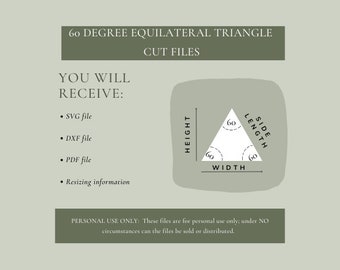 60 Degree Equilateral Triangle Cut Files for English Paper Piecing SVG ...