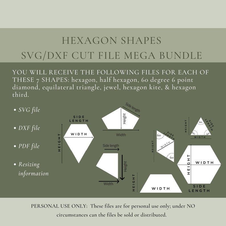 Hexagon Shapes SVG DXF Cut File Mega Bundle L Cricut L - Etsy