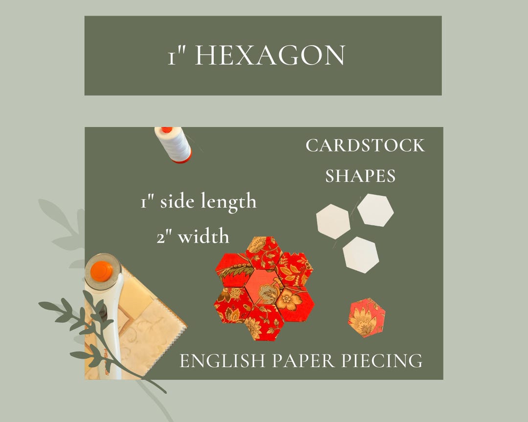 1" Hexagon Card Stock for English Paper Piecing, EPP Shapes, EPP ...