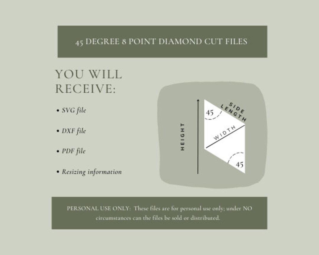 45 Degree 8 Point Diamond SVG DXF Cut Files L Cricut L Silhouette L ...