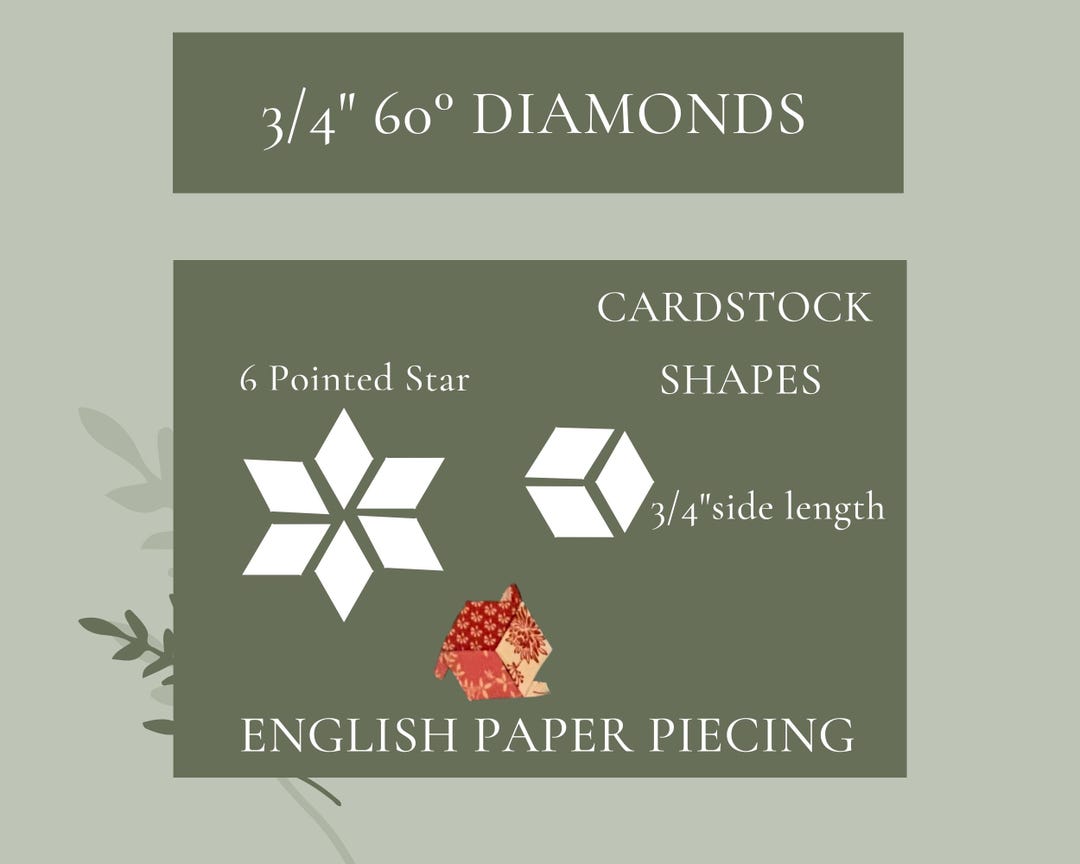 125 Pcs - 3/4 Inch EPP 6 Point DIAMOND - CARDSTOCK - Etsy