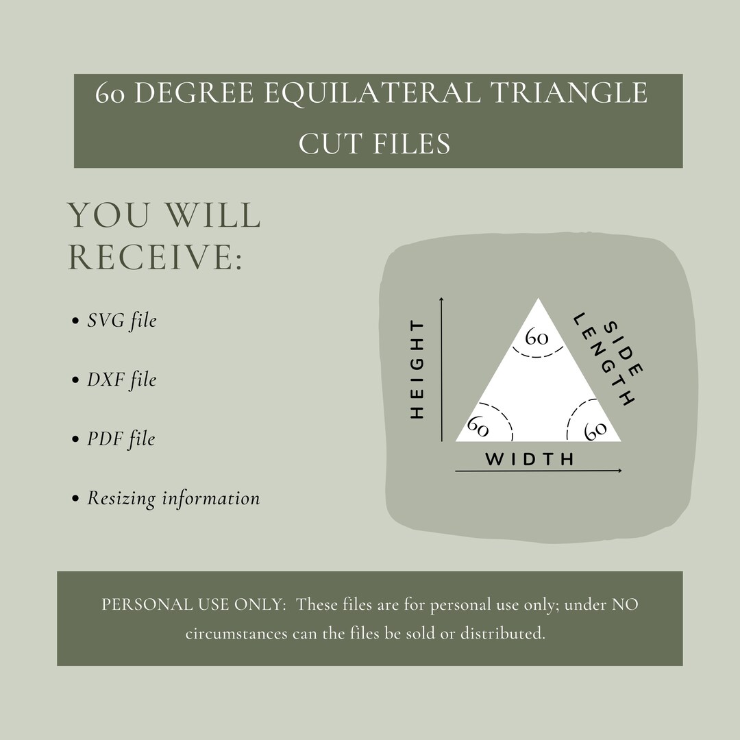 60 Degree Equilateral Triangle SVG DXF Cut Files English - Etsy