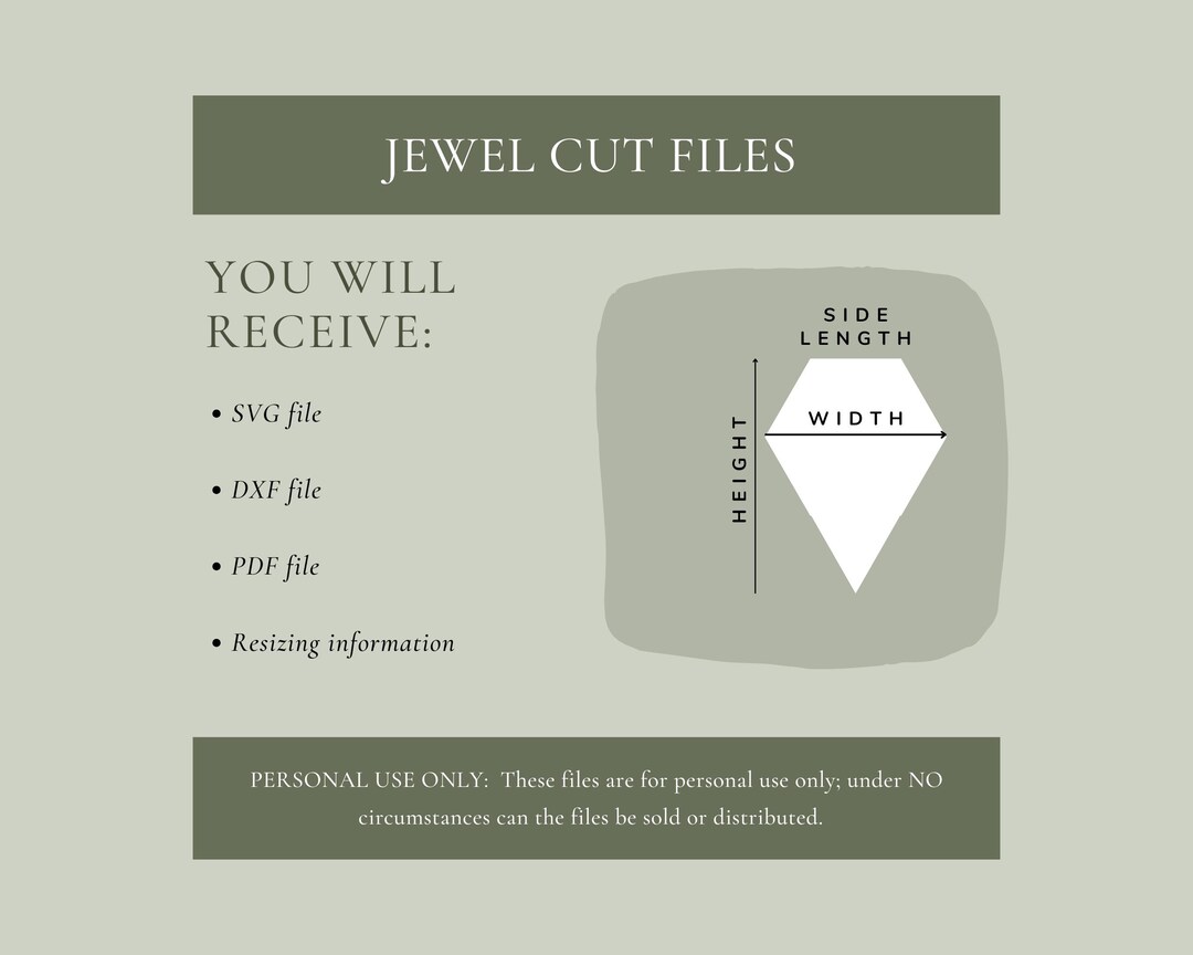 Jewel SVG DXF Cut File: Cricut, Silhouette, Scanncut (digital Download ...