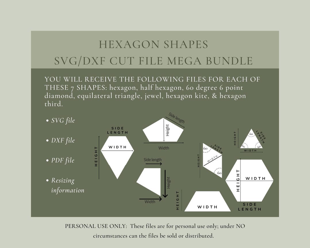 Hexagon Shapes SVG DXF Cut File Mega Bundle (digital Download) - Etsy