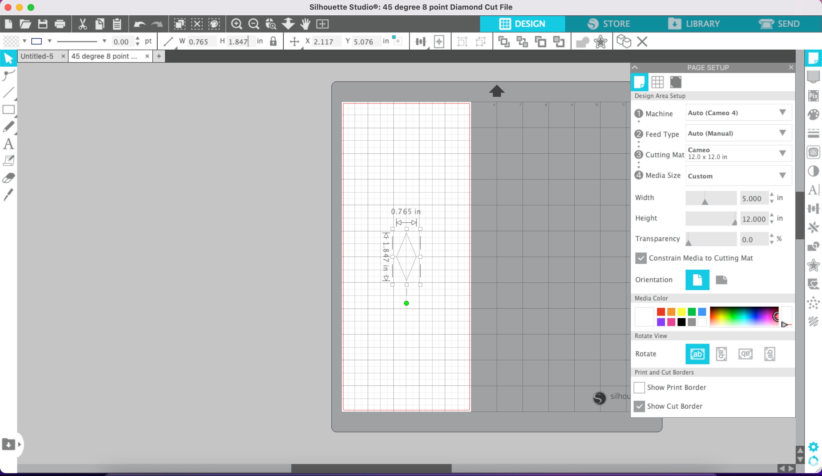 45 Degree 8 Point Diamond SVG DXF Cut Files L Cricut L Silhouette L ...