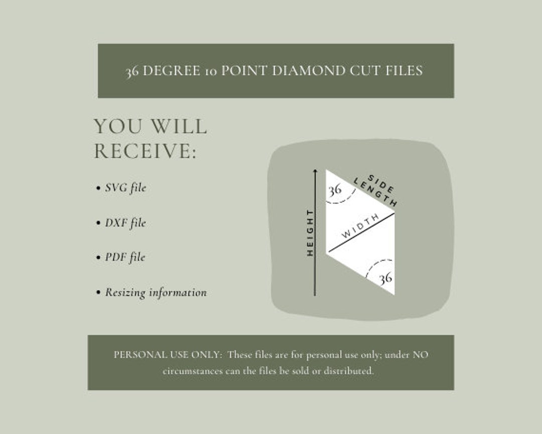 36 Degree 10 Point Diamond SVG DXF Cut Files L Cricut L Silhouette L ...