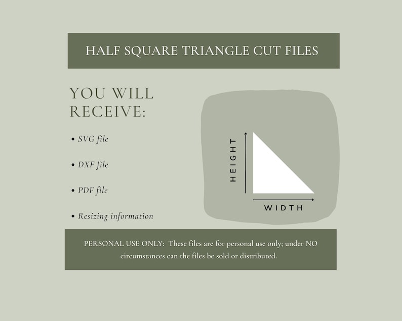 Half Square Triangle Cut File: SVG DXF for Cricut or Silhouette ...