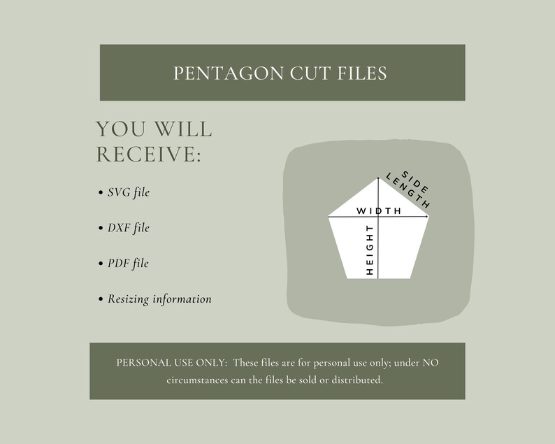 Pentagon SVG DXF Cutting Machine File, Cricut, Silhouette, English ...