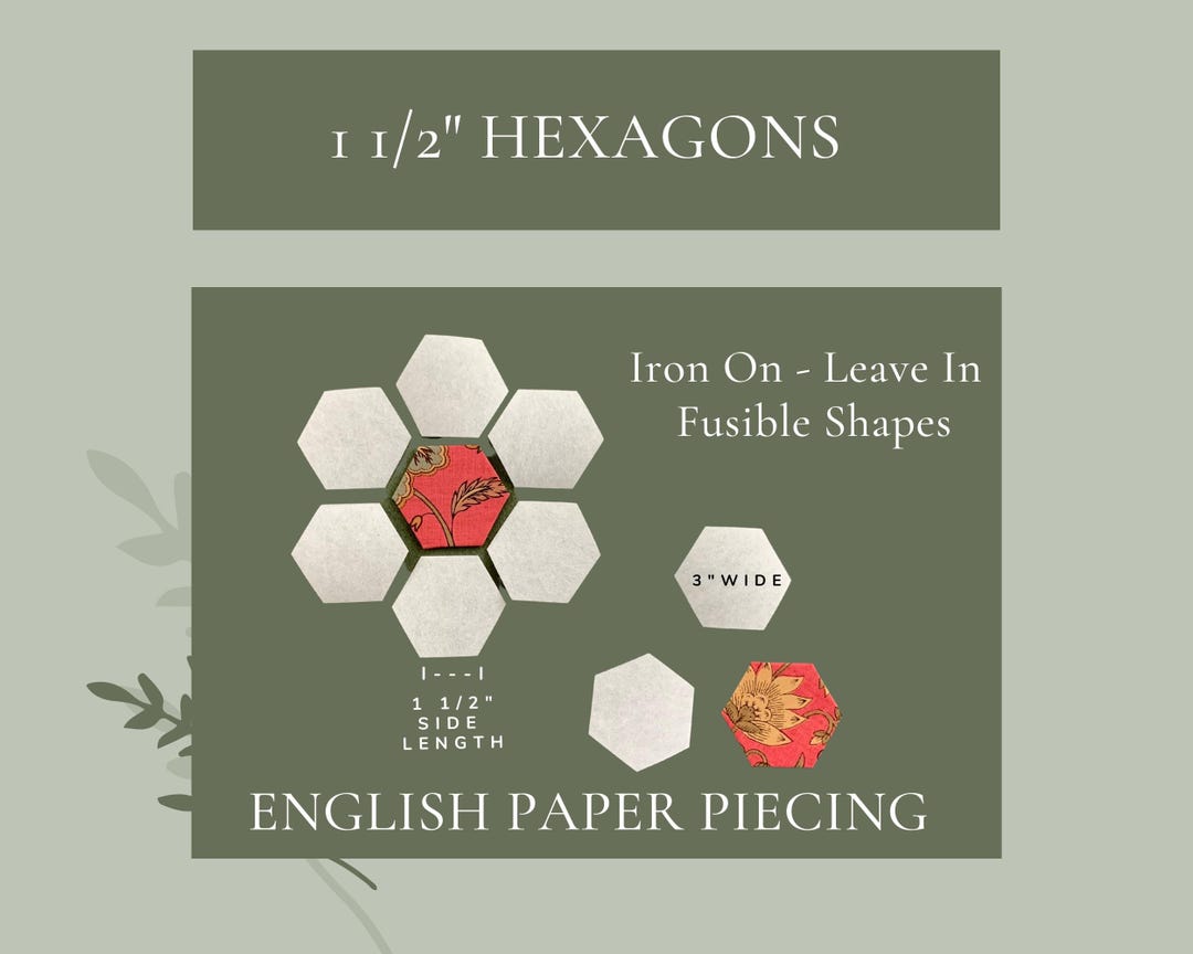 1.5" Iron on EPP Hexagons: USA Made English Paper Piecing Shapes - Etsy