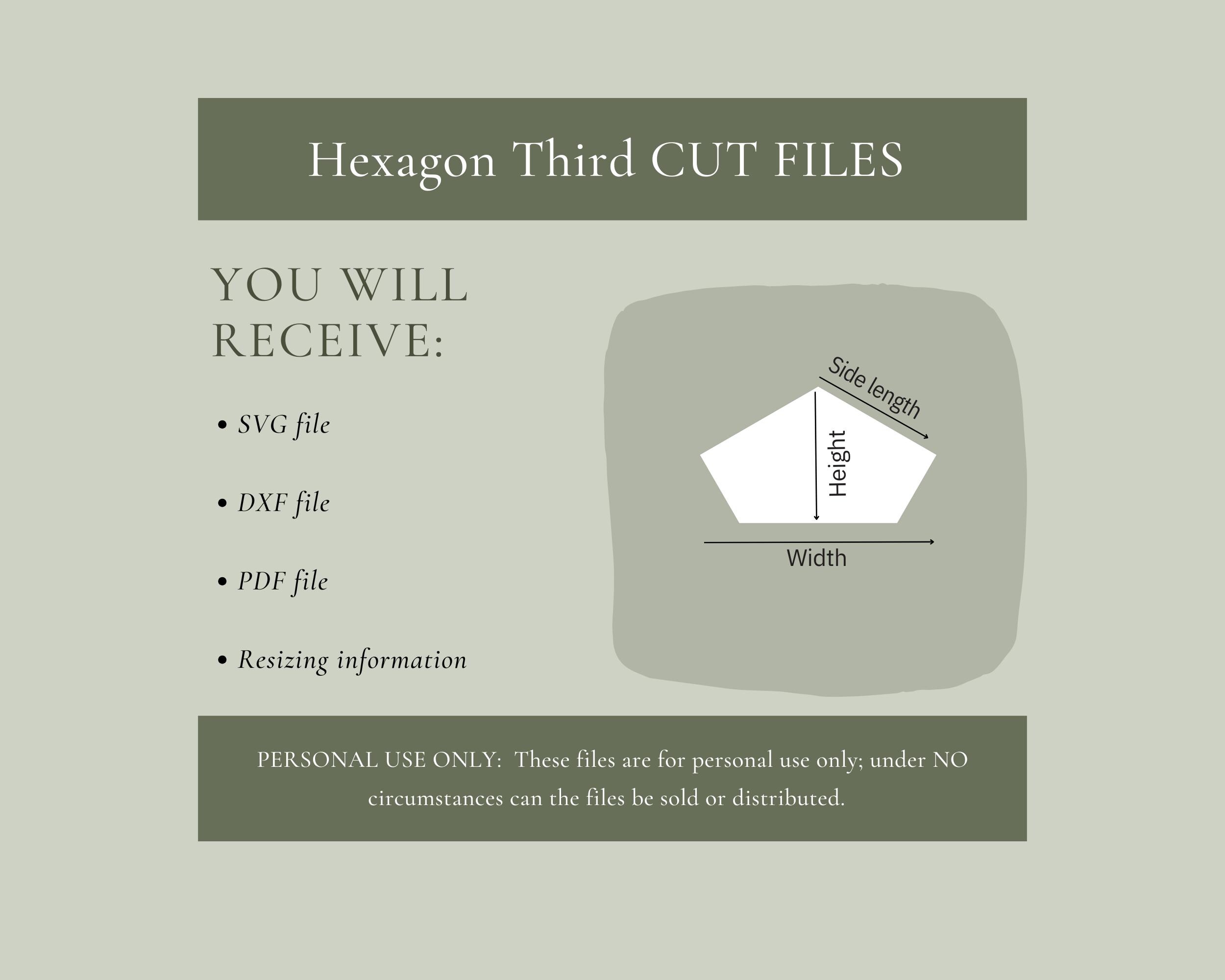 Hexagon Third SVG DXF Cut Files L Cricut L Silhouette L English Paper ...