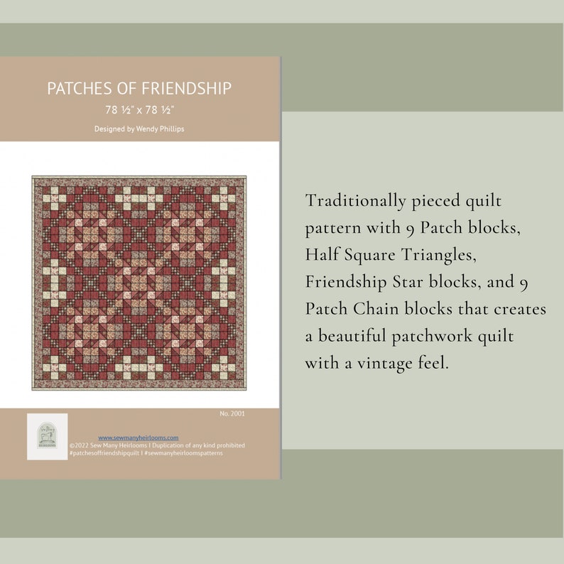 Patches of Friendship Quilt Pattern PDF - Etsy