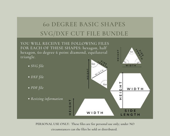 60 Degree Basic Shapes SVG DXF Cut File Bundle L Cricut L Silhouette L ... 60 Degree Basic Shapes SVG DXF Cut File Bundle L Cricut L Silhouette L ...