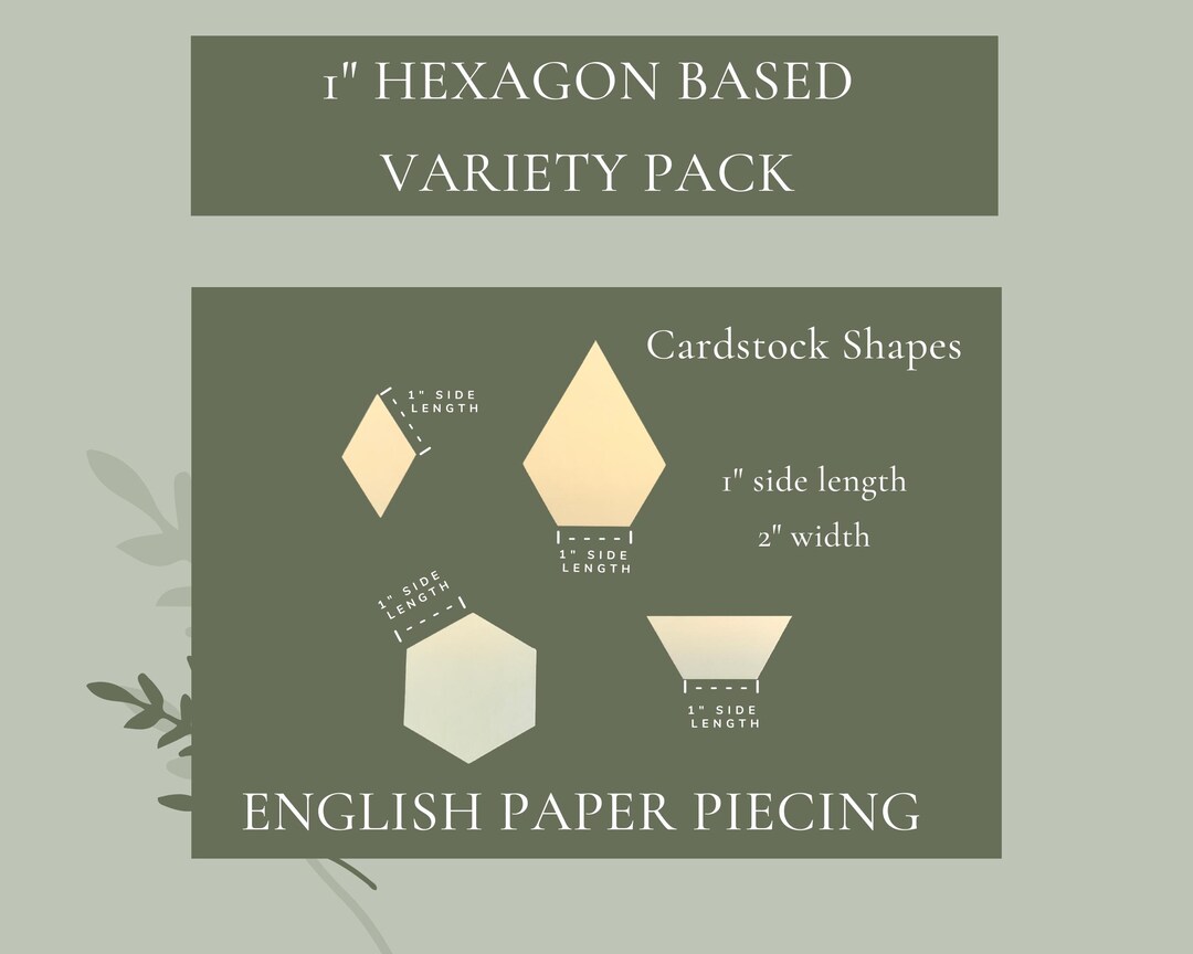 1 Inch English Paper Piecing Shapes Variety Pack 1 CARD STOCK - Etsy
